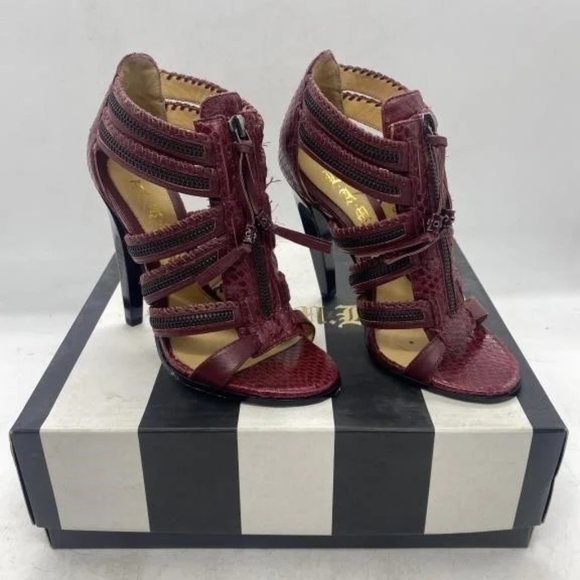 L.A.M.B. | Shoes | Lamb Nayuta Python Zippered Gladiator Heels 55 Nwt ...